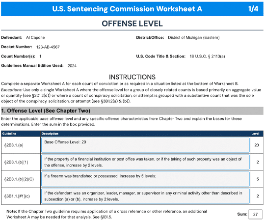 United States Sentencing Guidelines Calculator - How it Works